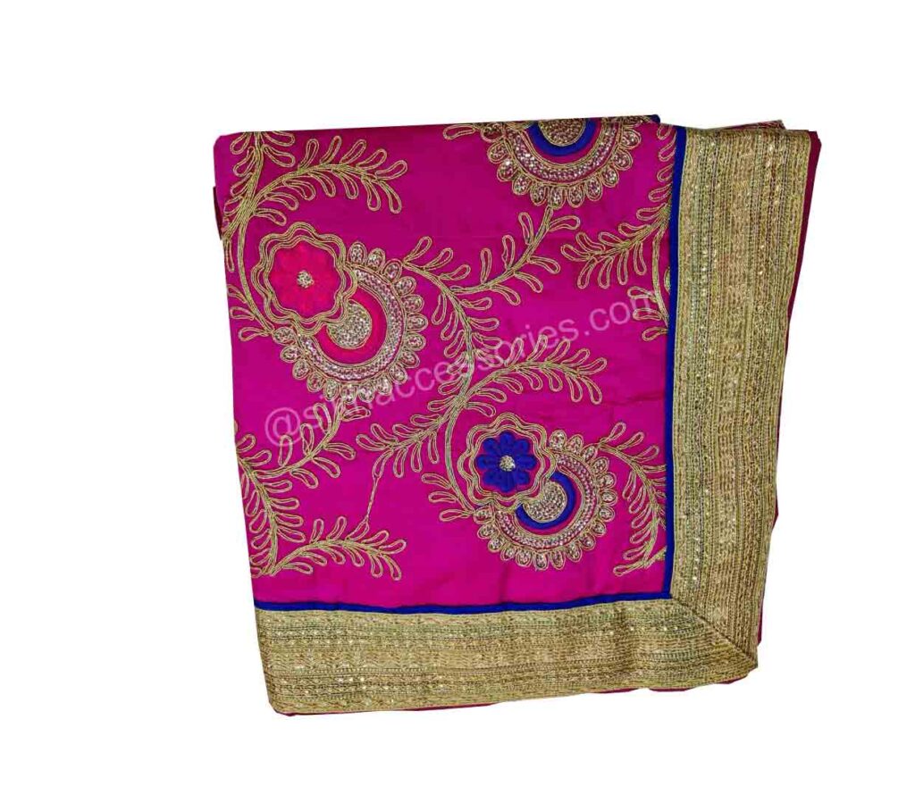 Super Pink Color Rumala Sahib (Embroidered) – Double Set