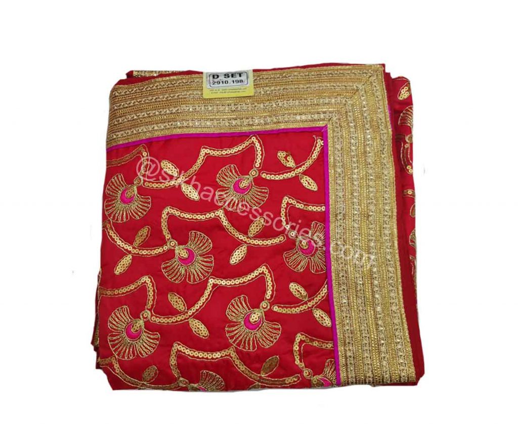 Raspberry Color Rumala Sahib (Embroidered) – Double Set
