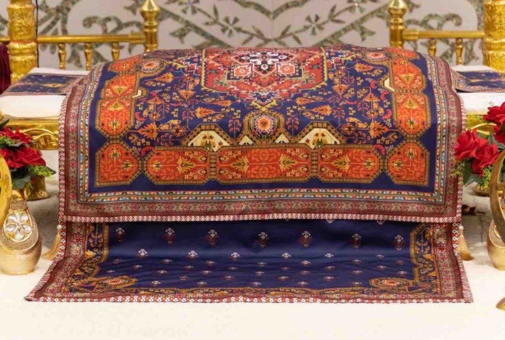 Navy Blue Color Rumala Sahib Digital Print (Ramkali Theme) Set