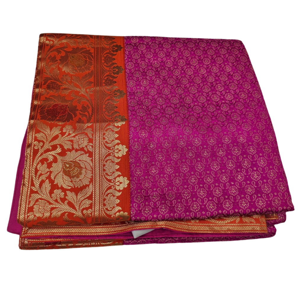 Magenta Pink Banarsi Hand Block Print Rumala Sahib – Double Set