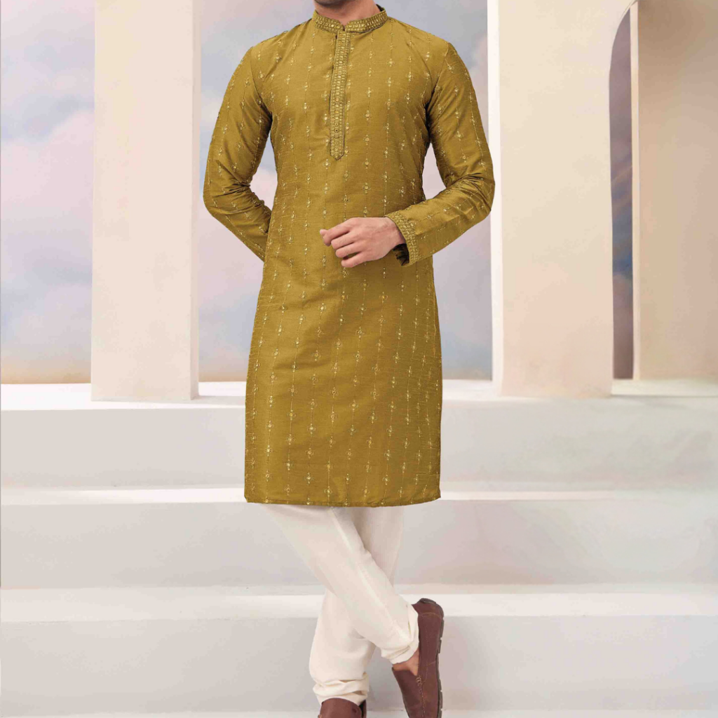 Old Moss Green Kurta Pajama For Men (Ramraz Collection)