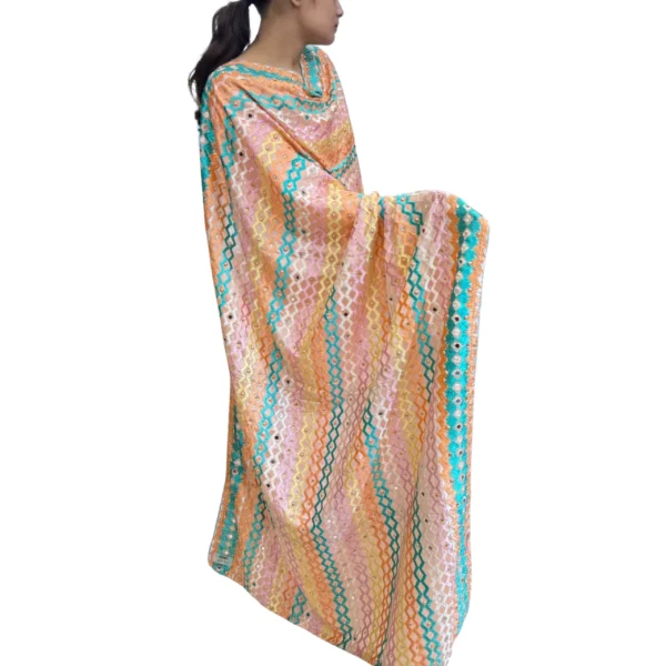 Plain Pink Suit With Tea Rose Pink Phulkari Dupatta